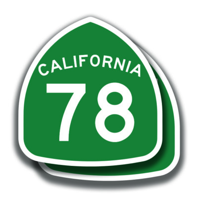 CALIFORNIA STATE ROUTE 78 STICKER 2 Decals Road Sign Bogo Highway Anza ...