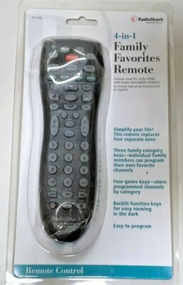 RadioShack 4-in-One Family Favorites Remote Control Cat No. 15-2142 TV ...