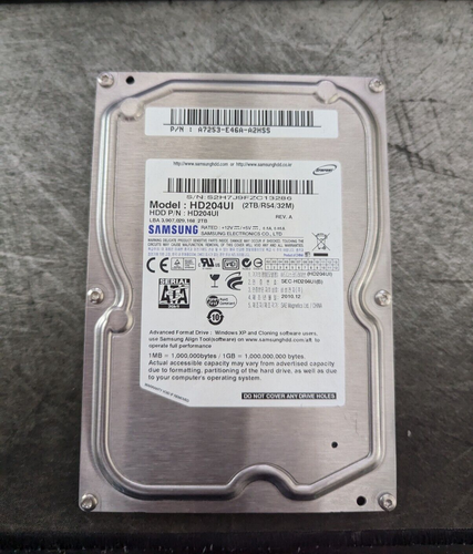 Samsung HD204UI SpinPoint 2TB Hard Drive 3.5" 5400RPM SATA | Tested and ...