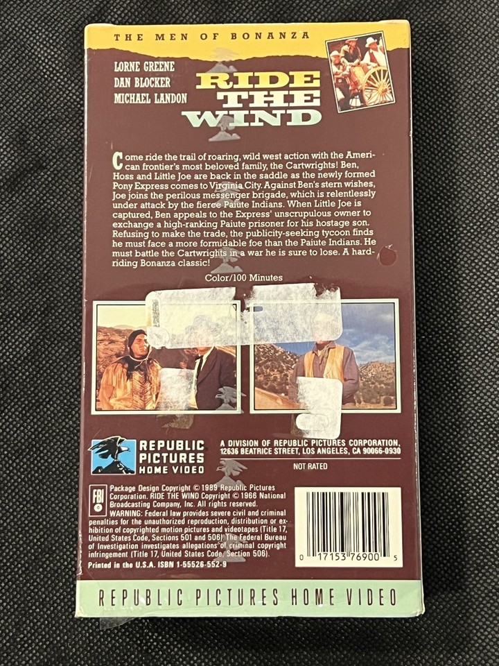 Ride The Wind (1966) Republic Pictures VHS 1989, Used 17153769005| eBay