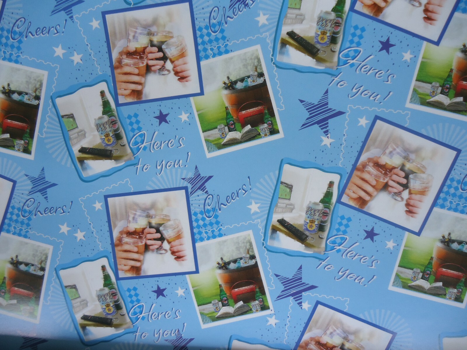 MEN'S WRAPPING PAPER - 2 SHEETS QUALITY GIFT WRAP - BEER BOTTLES PINT ...