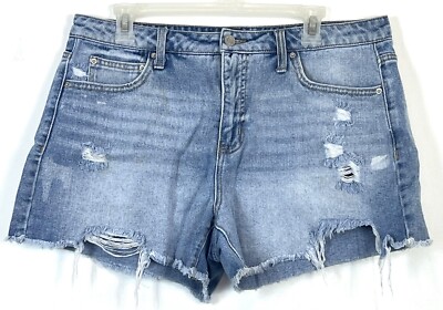 Time And Tru Womens high-rise cut off blue jean shorts, 4" inseam, size ...