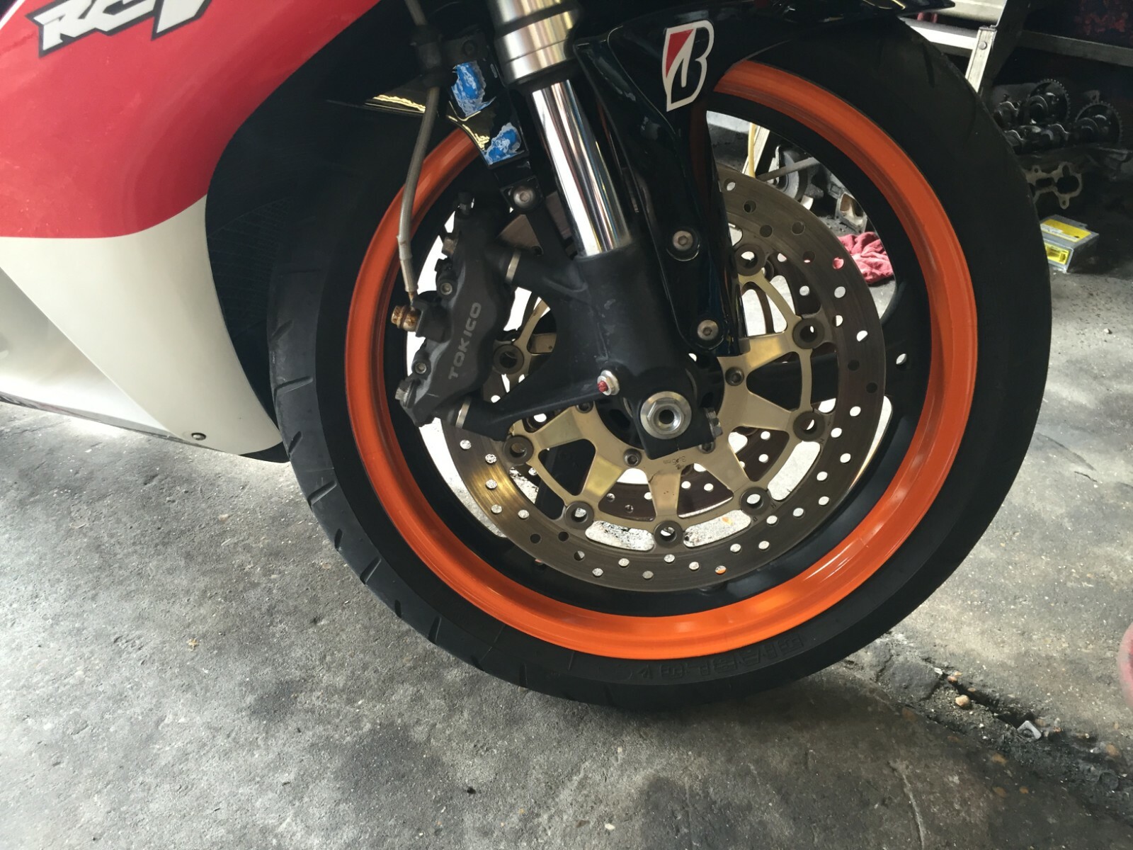 CUSTOM ORANGE MOTORCYCLE INNER RIM DECALS WHEEL STICKERS STRIPES TAPE ...