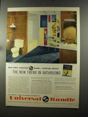 1956 Universal Rundle Bathroom Fixtures Ad - New Trend | eBay