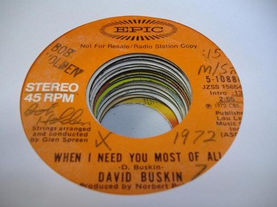 Pop Promo 45 DAVID BUSKIN When I need you Most of All o 7 | eBay