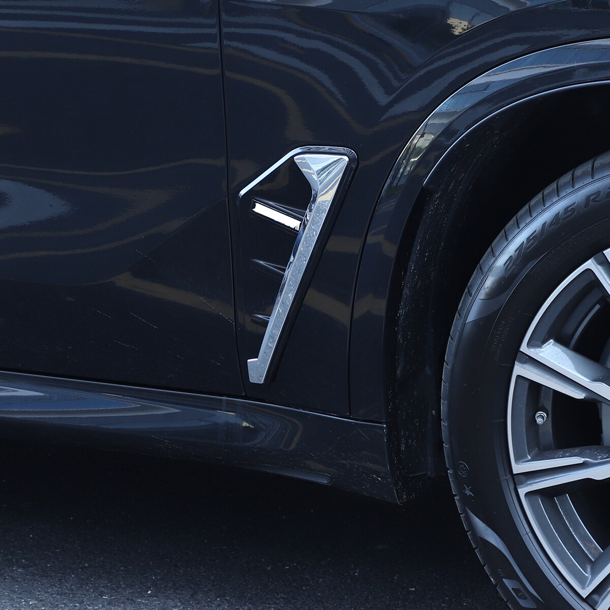 Silver ABS Side Fender Grillle Air Vents Trim For BMW X5 X5M G05 2019 ...