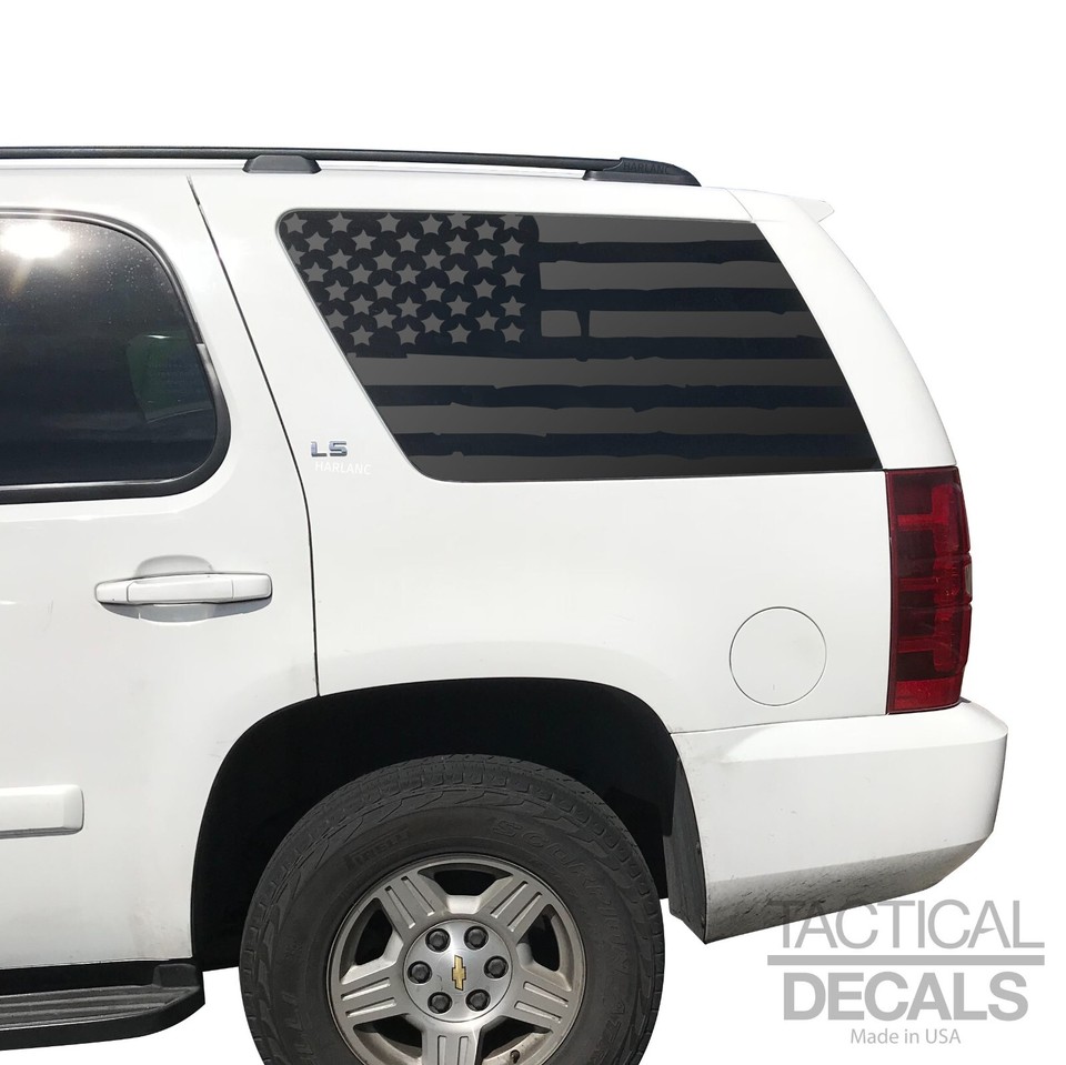Distressed USA Flag Decals for Chevy Tahoe 3rd window 2007-2014 CT3-QR3 ...
