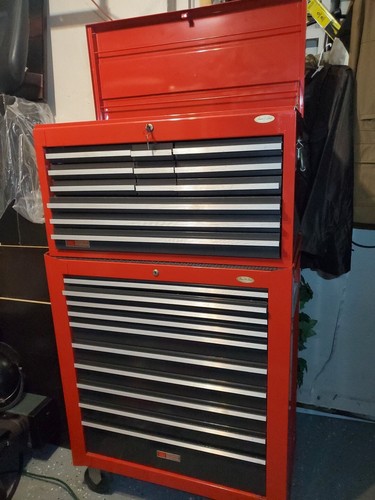 Vintage Red Craftman tool chests, side chest, cart, accessories Rare ...