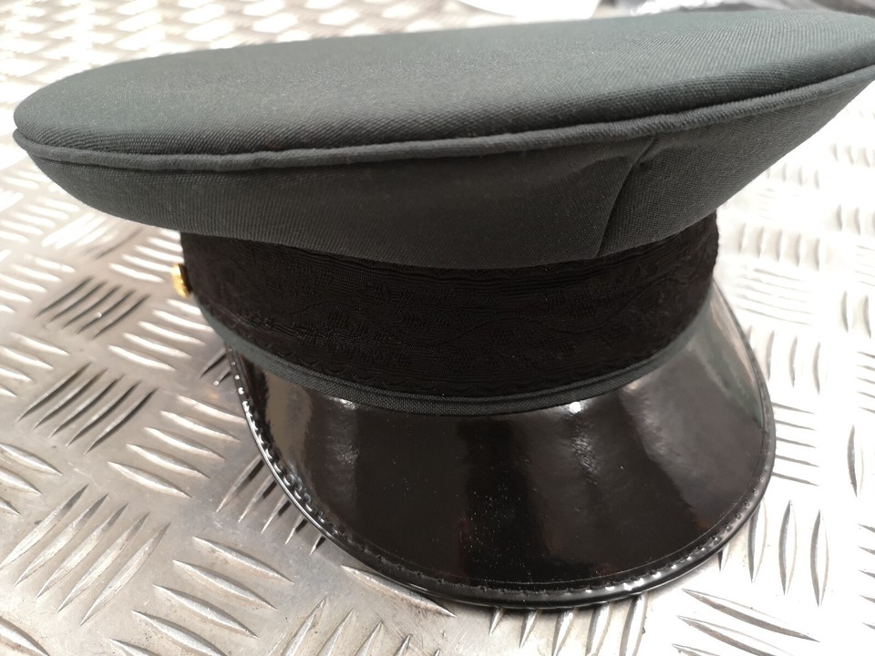 Ceremonial Fancy Parade Peak Cap Hat, Dark Green with Black Oak Leaf ...