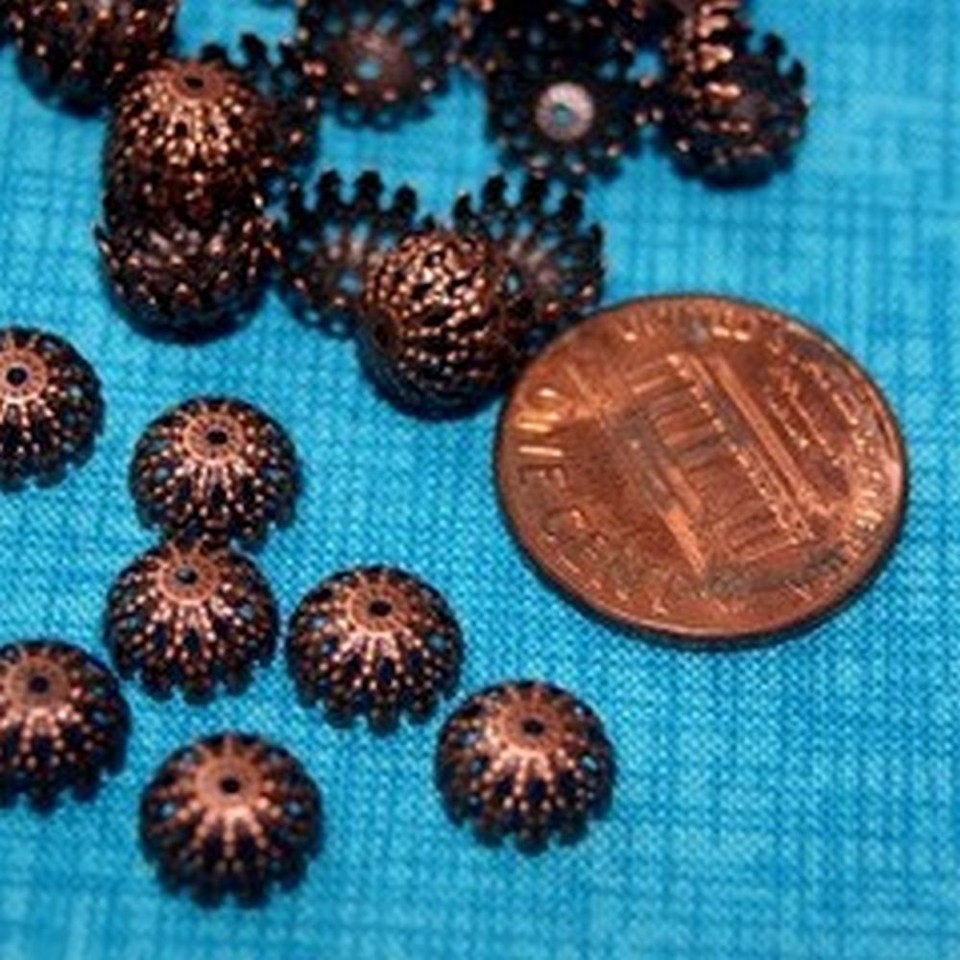 Antiqued Copper Filigree Bead Caps Vintage Bohemian Style 6mm - 42mm ...