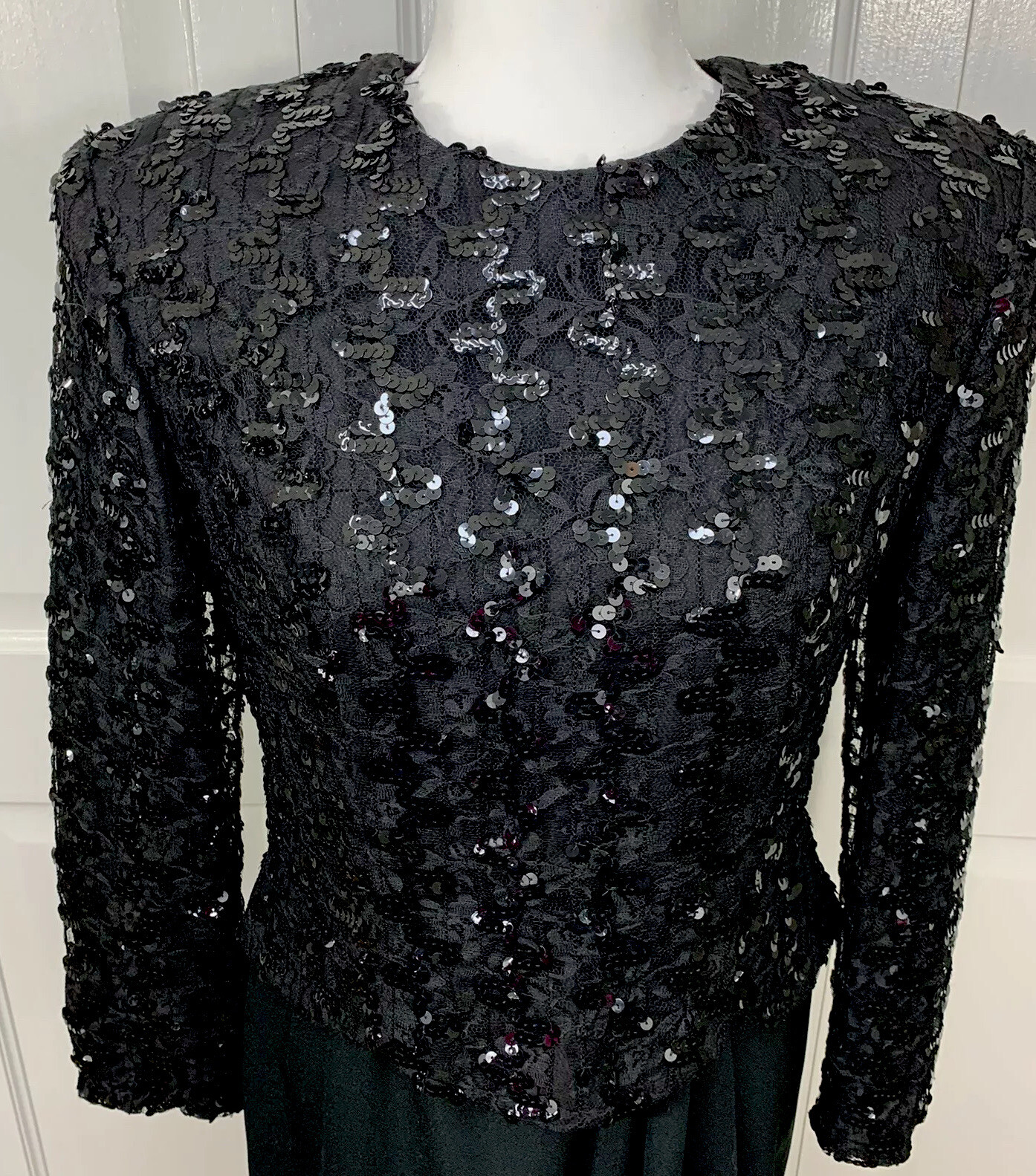 Caron Chicago Evening Dress Black Sequin Beaded Made … - Gem