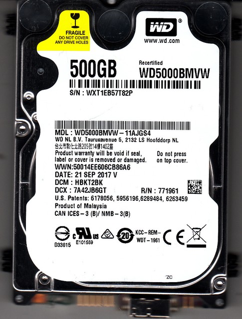 Western Digital 500GB Internal 5400RPM 2.5" (WD5000BMVW) HDD for sale ...