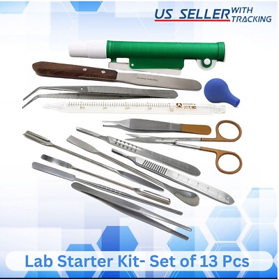 13x Lab Spatulas & Pipette Pump For Lab Technician Students Basic ...