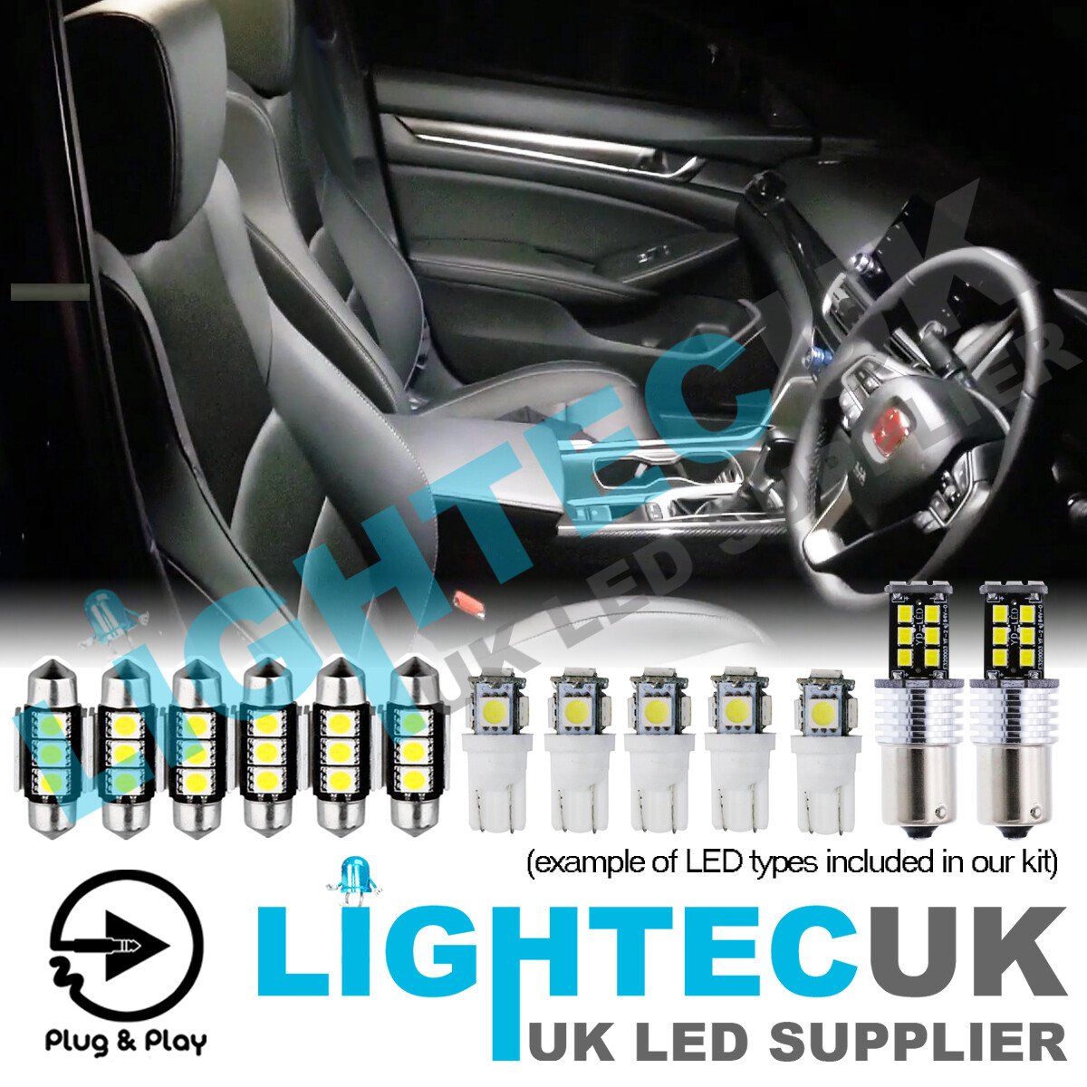 Honda Accord Aftermarket Interior Lighting White LED Interior Lights