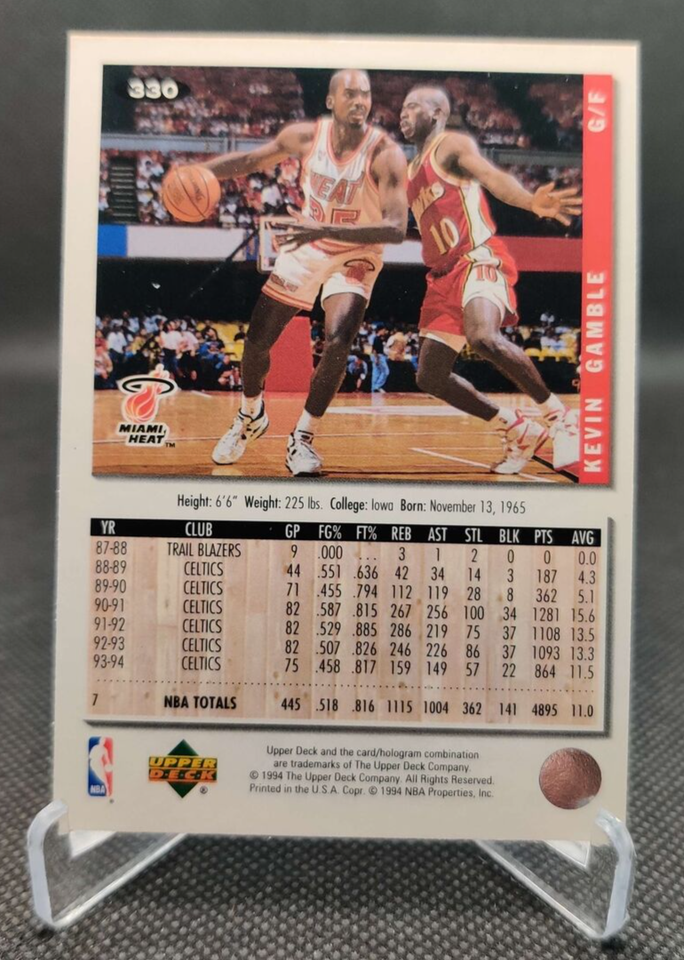1994 Collector's Choice #330 Kevin Gamble Miami Heat basketball card | eBay