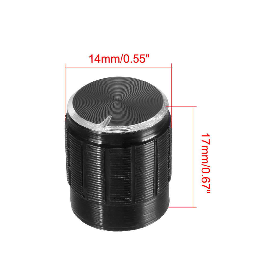 2Pcs 6mm Insert Shaft 17 x 14mm Aluminum Alloy Potentiometer Rotary ...