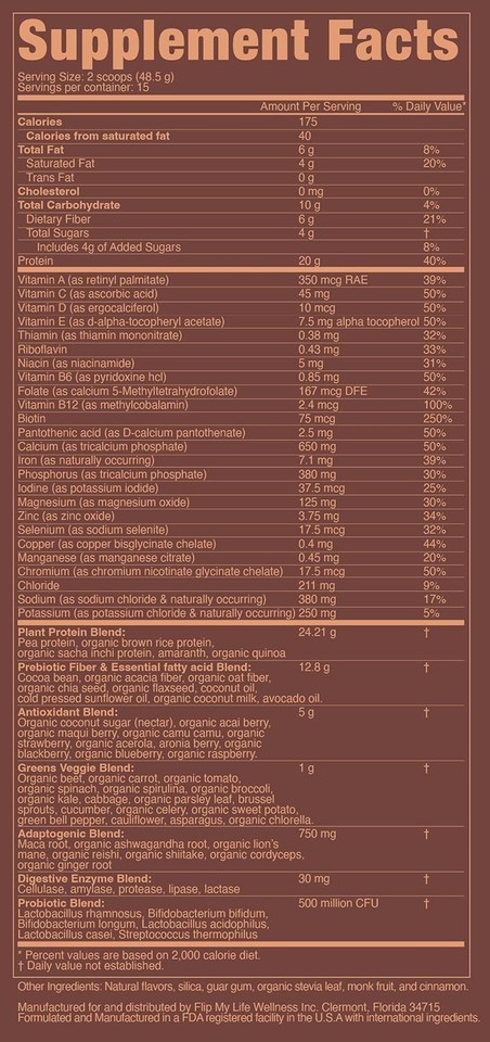 Flip 7 Superfood Protein Shake | Plant-Based Meal Replacement ...