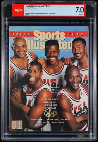 1991 Michael Jordan Olympic Dream Team Sports Illustrated NEWSSTAND PSA ...