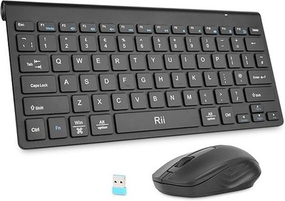 Rii Wireless Keyboard and Mouse, Ultra Slim 2.4G Keyboard and Mouse Set ...