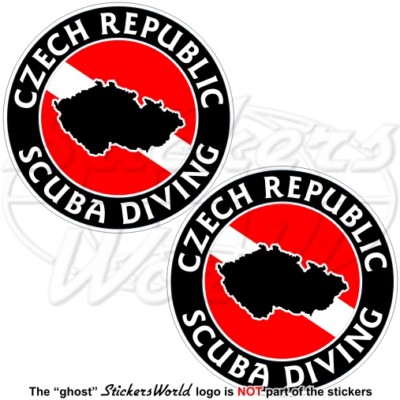CZECH RÉPUBLIQUE SCUBA DIVING Drapeau-Carte Forme, 75mm Vinyle ...