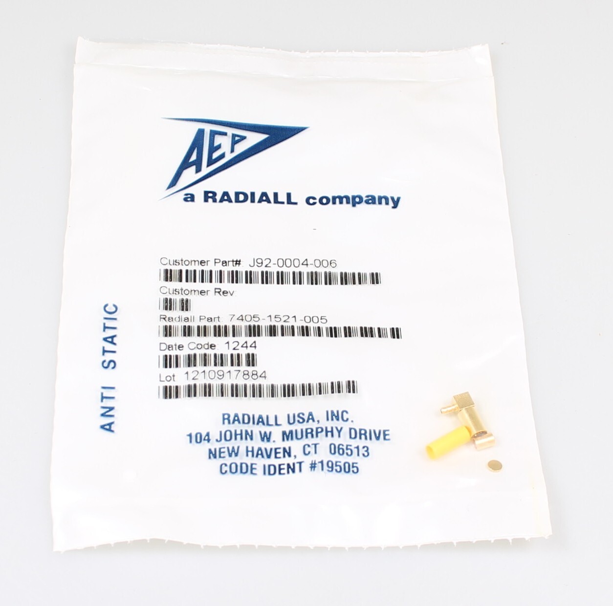 (4pcs) 7405-1521-005 Radiall Right Angle Plug Female Socket RF ...