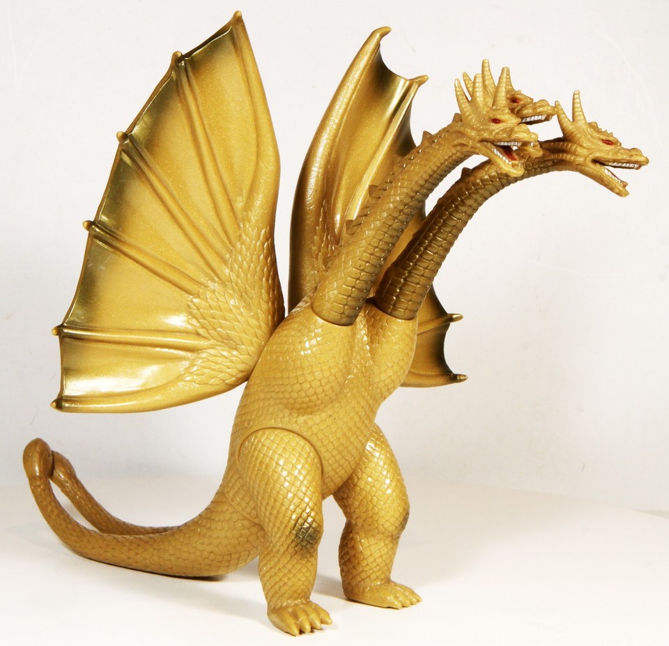 1984 BANDAI SHOWA GOLD KING GHIDORAH SOFUBI GODZILLA VINTAGE 9" FIGURE ...