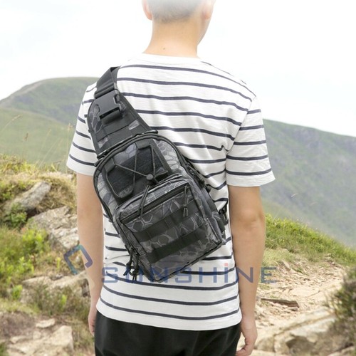 Men's Military Canvas Chest Satchel School 11x9x7" Laptop Shoulder ...