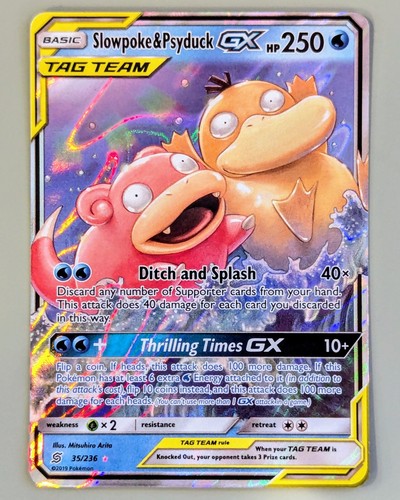Slowpoke & Psyduck Tag Team GX - Unified Minds 35/236 Ultra Rare - NM ...