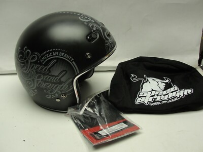 Speed and Strength SS600 Open Face Helmet Retro Looking Black Medium ...