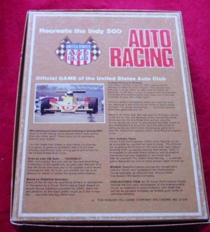 Sports Illustrated 1979 : Avalon Hill - USAC Indy Auto Racing Game ...