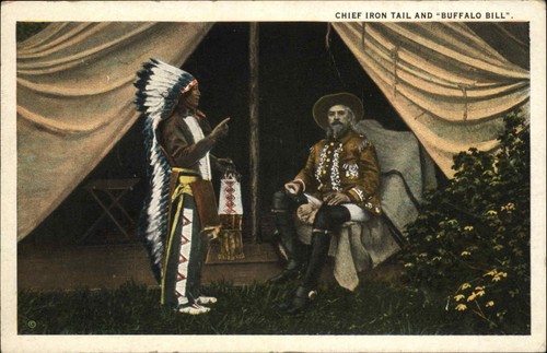 Buffalo Bill and Chief Iron Tail Indigenous Man Native Americana c1920 ...