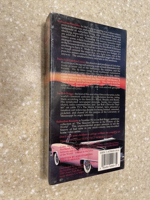Suburban Roulette Joe Bob Briggs Presents VHS Tape Cult Movie 1990 ...