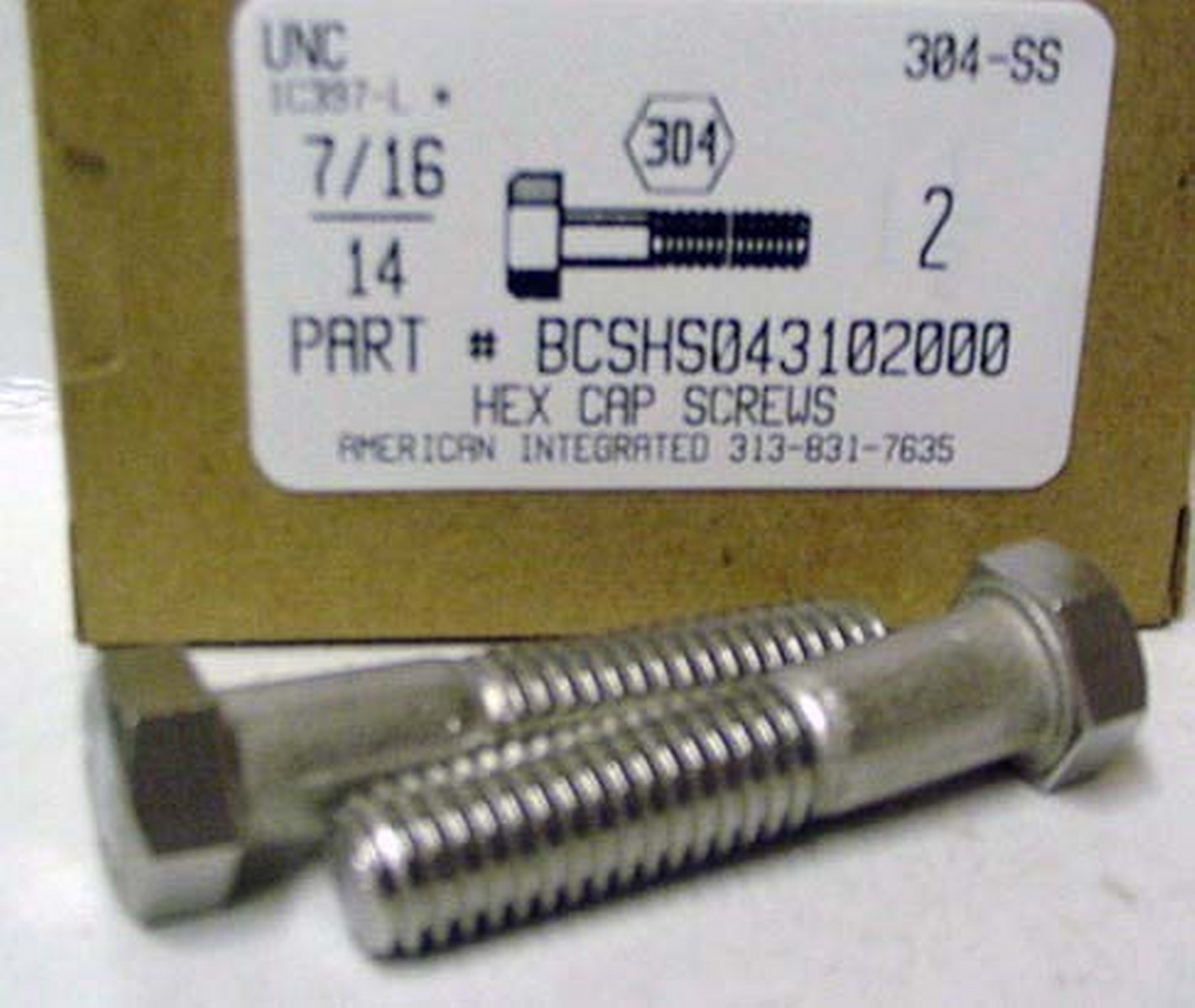 7/16-14x2 Hex Head Cap Screws 304 Stainless Steel (3) | eBay