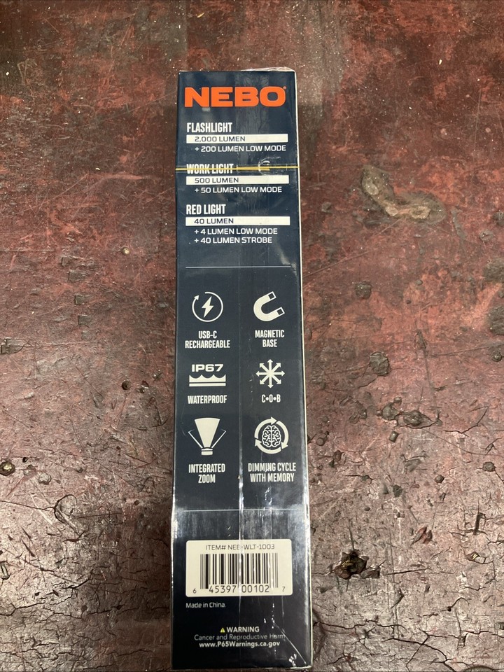 NEBO SLYDE KING NEB-WLT-1003 2000 Lumens Flashlight | eBay