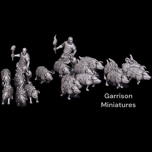 Ancient Roman Incendiary Pigs Unit 28mm Saga Carthage Hail Caesar ...