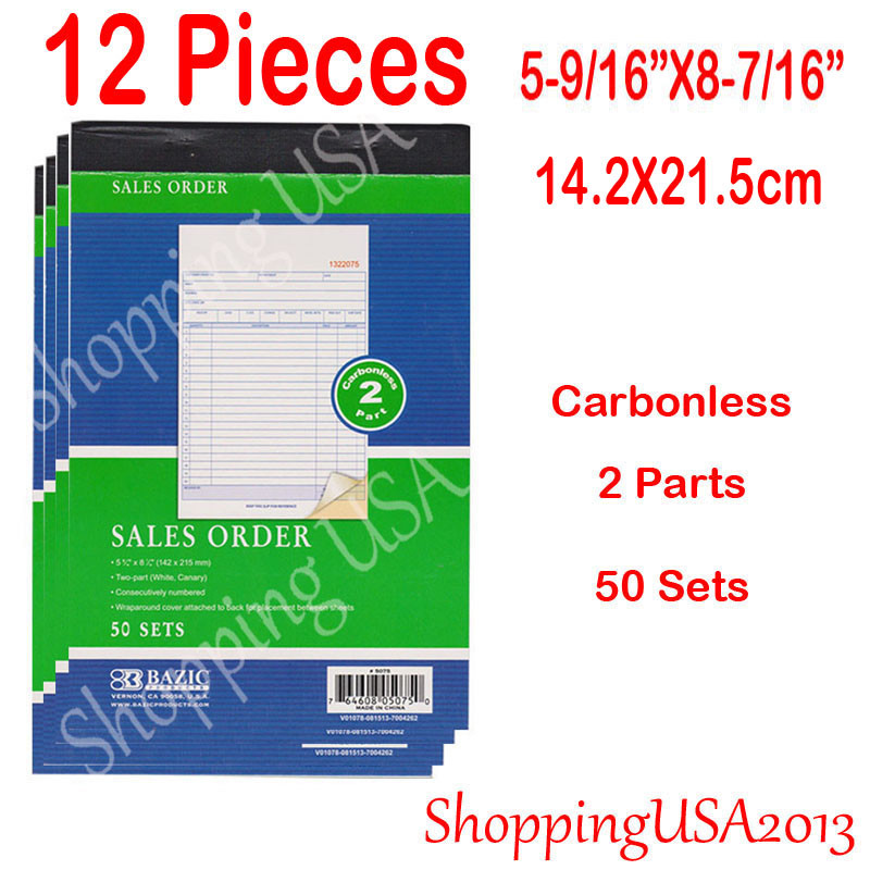 12 X Sales Order Book Receipt Invoice Form 50 Set 2 Parts Duplicate ...