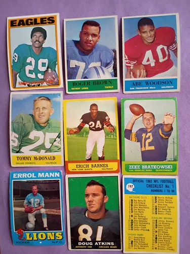Old Football Cards. 9 Card Lot. Original. Vintage. Lower Grade. | eBay