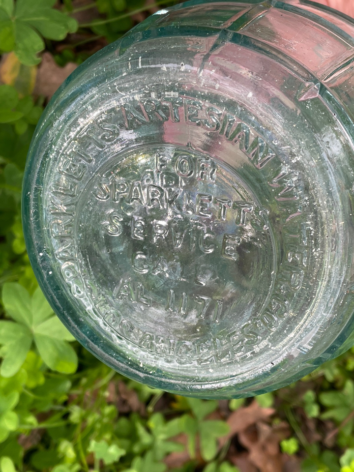 VINTAGE SPARKLETTS GLASS WATER BOTTLE + LID – Aqua Blue Service Los ...