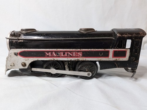 Marx 3000 (494) CP Black Loco 0-4-0 with Marlines on Silver Sideboard ...