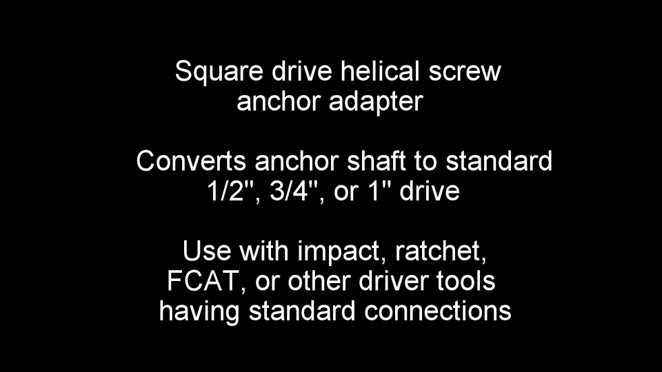 Square drive anchor adapter - fits Pylex foundation screws | eBay