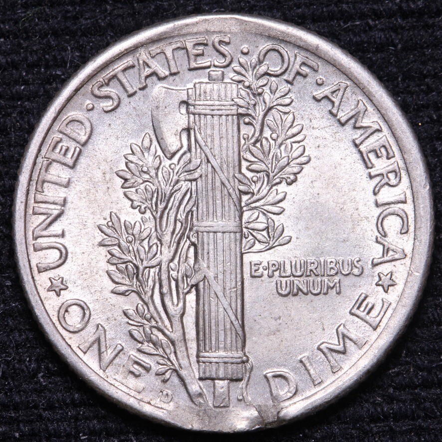 1918-D Mercury Dime CHOICE BU Mint Error FREE SHIPPING E637 KNF | eBay