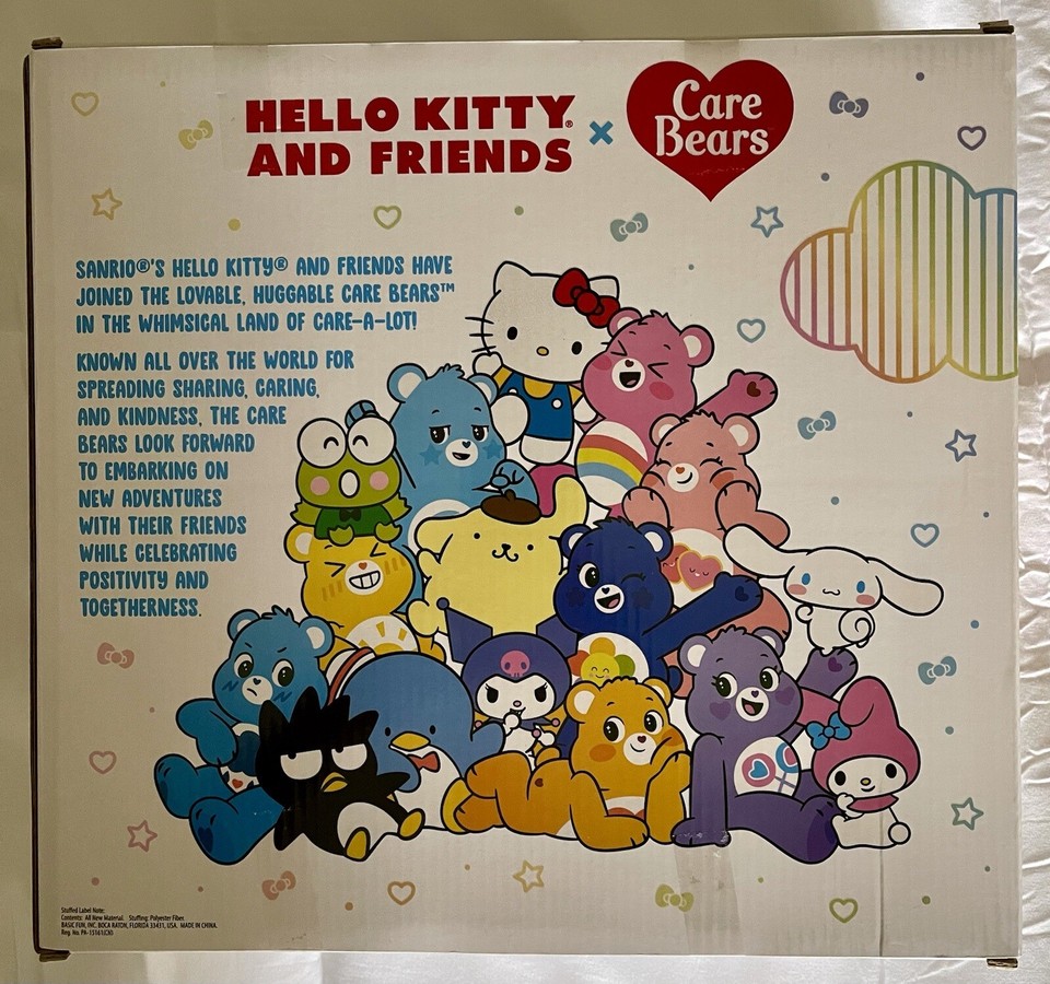 Care Bears Hello Kitty and Cheer Bear Plush 2pk x HELLO KITTY - IN HAND ...