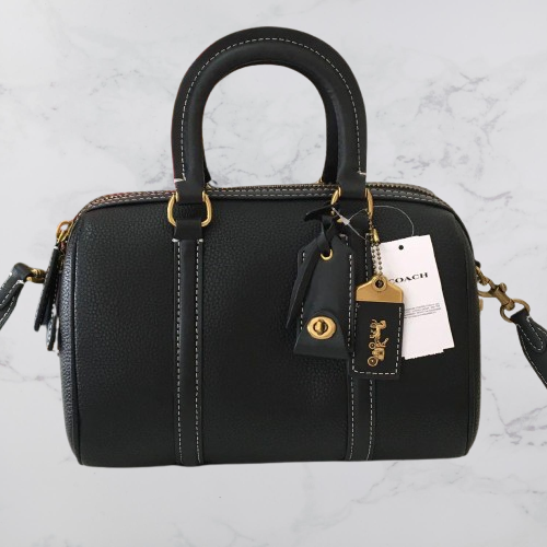 COACH Ruby Satchel 25 Color block C8530 ShoulderBag Women'sBag Black ...