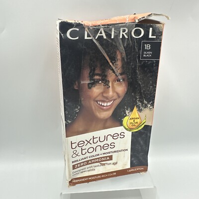 CLAIROL Textures & Tones Permanent Rich hair dye Color 1B Silken Black ...
