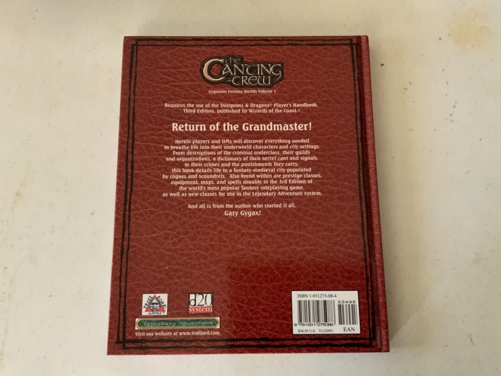 The Canting Crew Vol. 1 : Gygaxian Fantasy Worlds by Gary Gygax (2002 ...