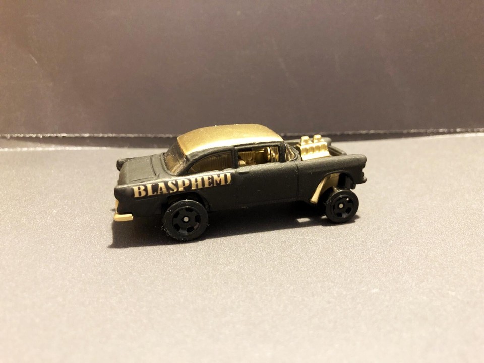 Custom HotWheels "BLASPHEMI" and package from ROADKILL series 55 CHEVY ...