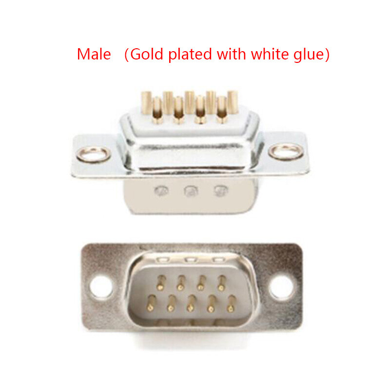 Female/Male Plug Socket DB9 9Pin D-SUB Solder Type Connector Metal ...