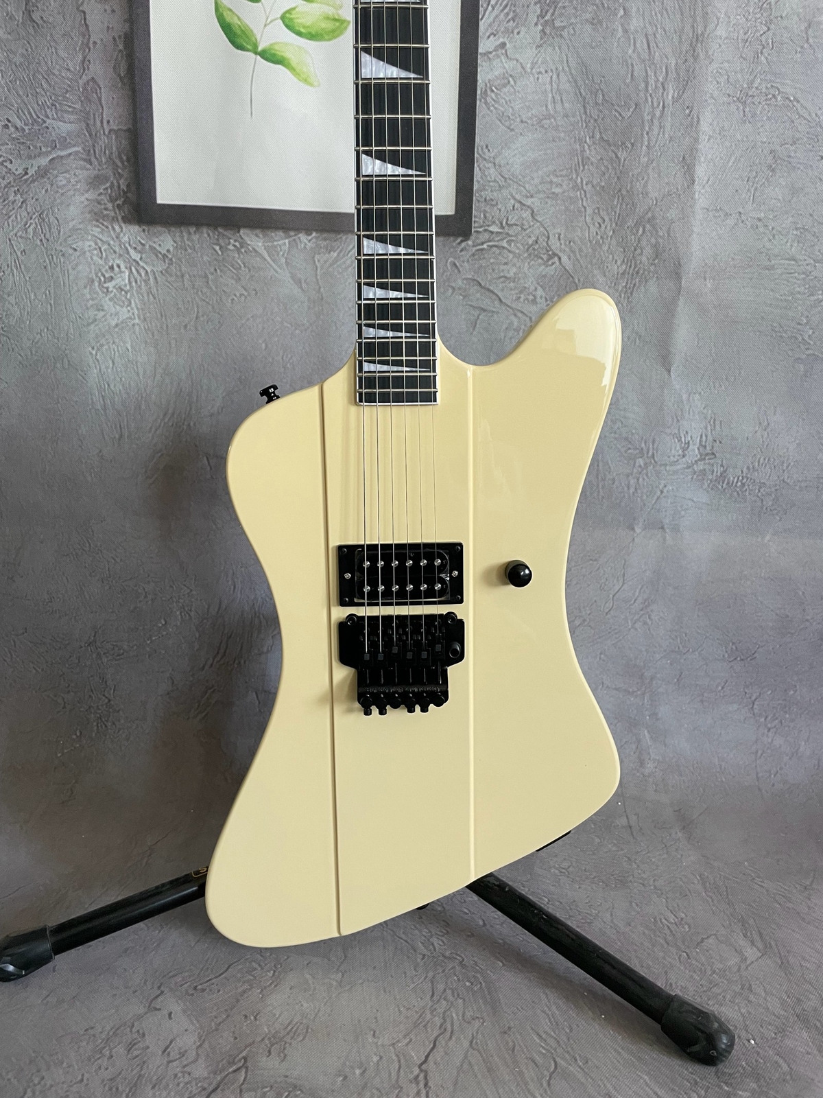 Cream Jak-son Firebird 6 Strings Electric Guitar Mahogany Neck Black ...