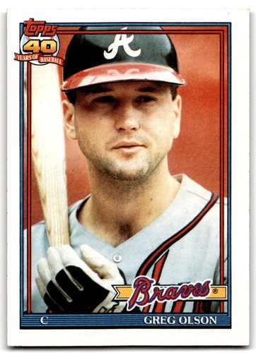 1991 Topps Baseball Card Greg Olson Atlanta Braves #673 | eBay