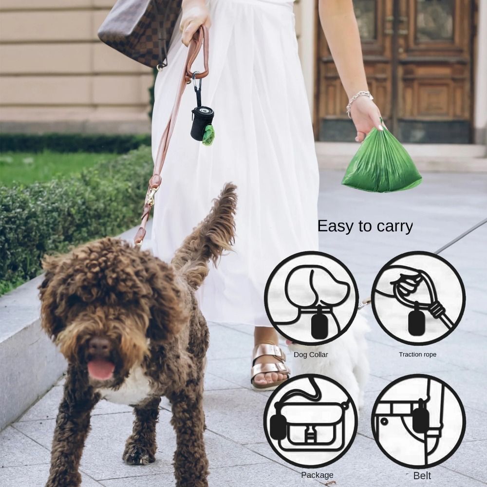 Nylon Poop Bag Holder Adjustable Pet Waste Bag Dispenser Garbage Bags ...